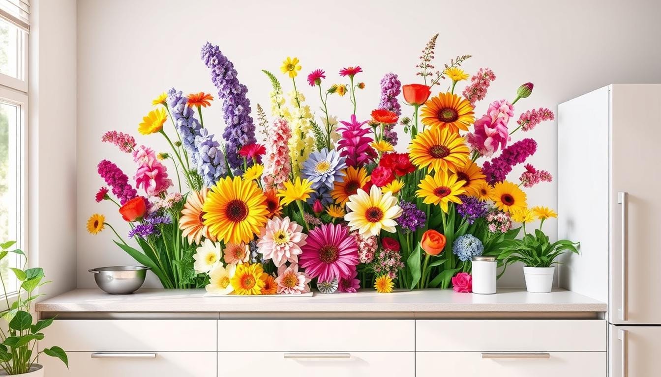 Kitchen Wall Stickers Decor Flower | Floral Kitchen Ideas